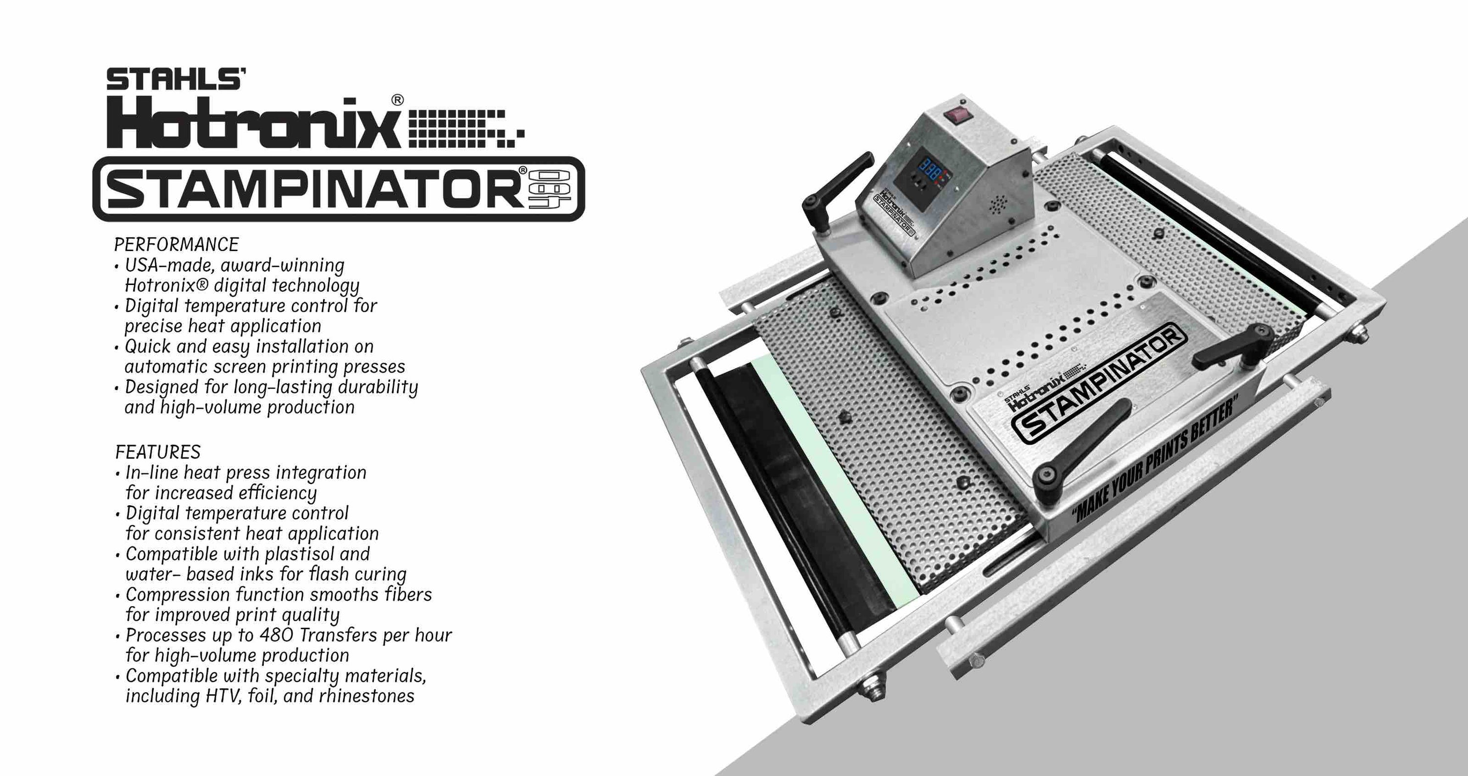 Stampinator 480, IN-LINE Heat Press Screen Printing Equipment
